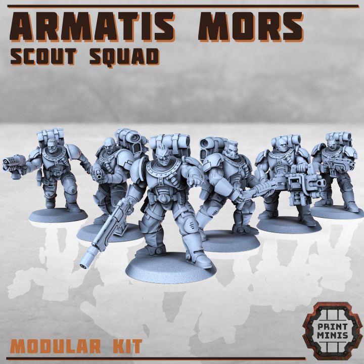 3D Printable Armatis Mors - Scouts Squad x6 by Print Minis
