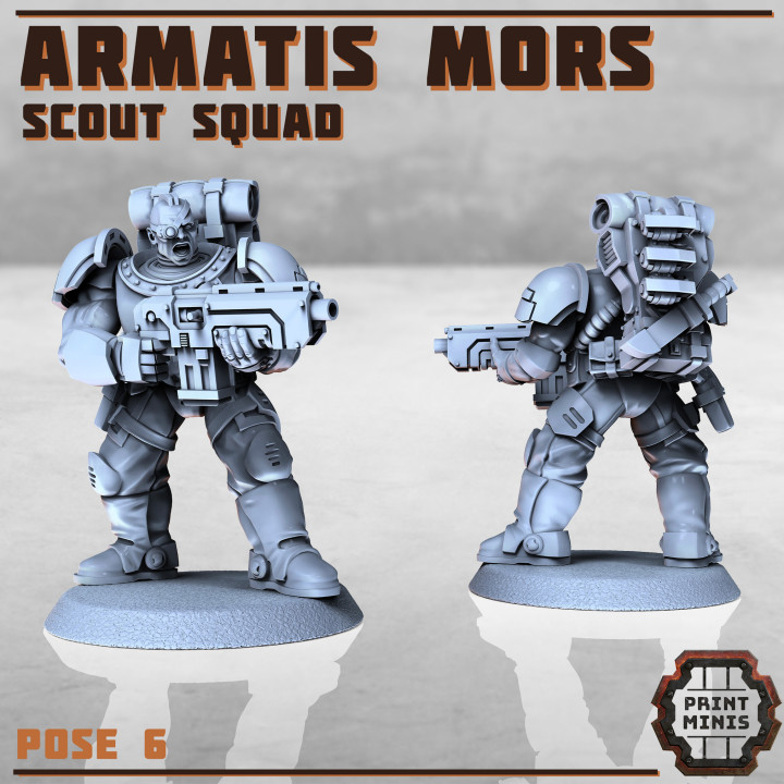 3D Printable Armatis Mors - Scouts Squad x6 by Print Minis