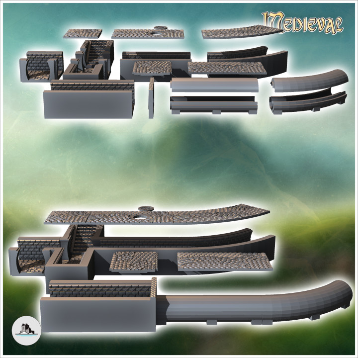 3D Printable Sewer pipe set with outdoor pavement (1) - Medieval Gothic ...