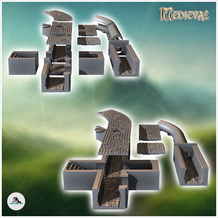 3D Printable Sewer pipe set with outdoor pavement (1) - Medieval Gothic ...