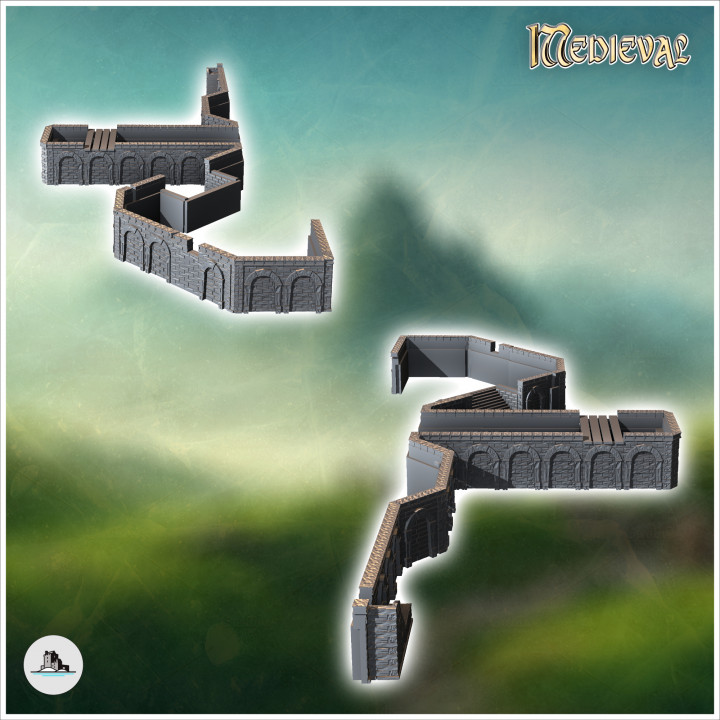 3D Printable Modular stone dock set with wooden doors (21) - Medieval ...