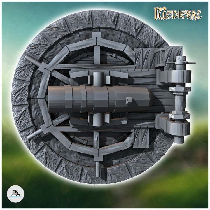 3D Printable Medieval powder cannon on stone platform (2) - Medieval ...