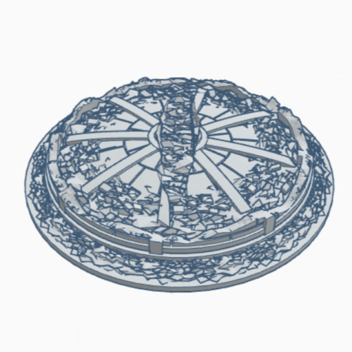 3D Printable Modern Destroyed Large Storage Tank MD022 by Wargame Forge