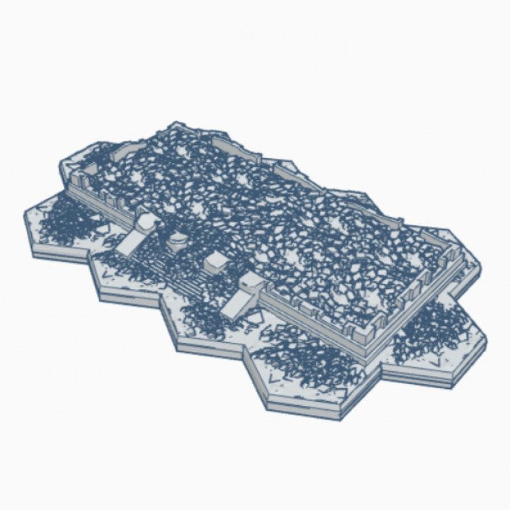 3D Printable Modern Destroyed Mayor's Office Clock Tower with Hex Base ...