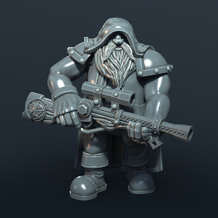 3D Printable Dwarf rifleman by Moonshine Miniatures