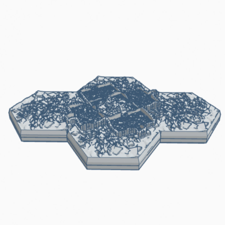 3D Printable Modern Destroyed Luxury Apartment Tower Hex Map Scale ...