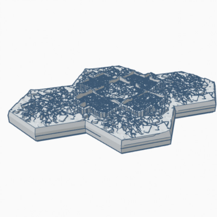 3D Printable Modern Destroyed Luxury Apartment Tower Hex Map Scale ...