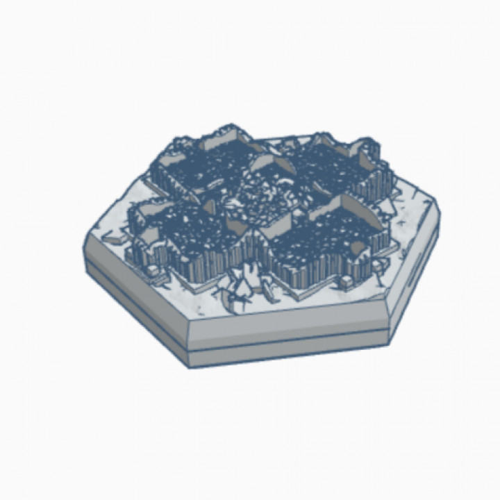 3D Printable Modern Destroyed Luxury Apartment Tower Hex Map Scale ...