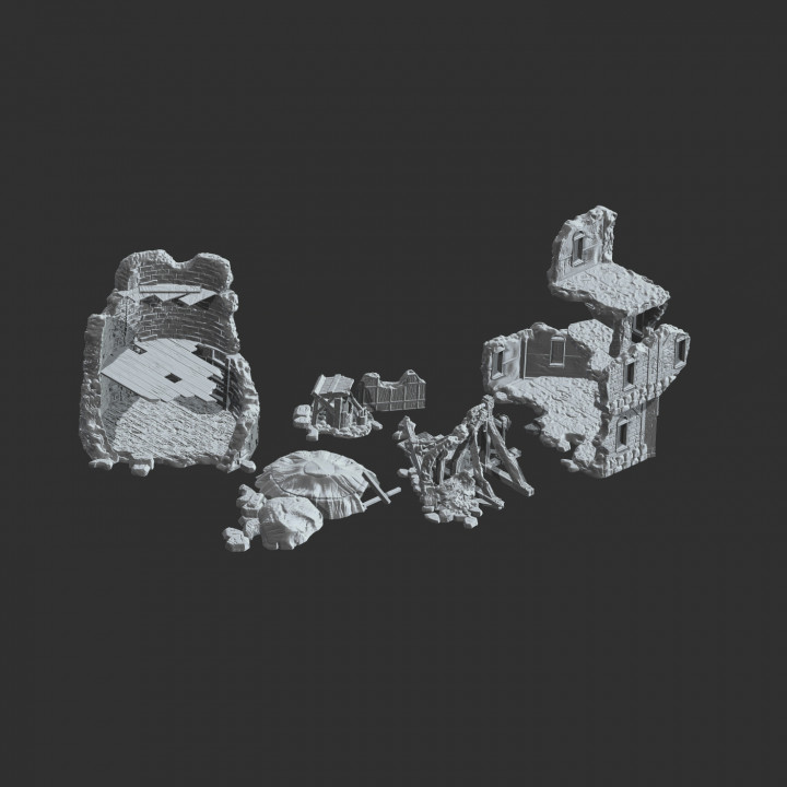 3D Printable Scatter Ruins 4 by Sin's Miniatures