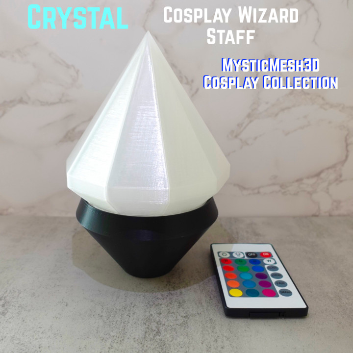 3D Printable Crystal Cosplay Wizard Staff (MysticMesh3D) by MysticMesh3D