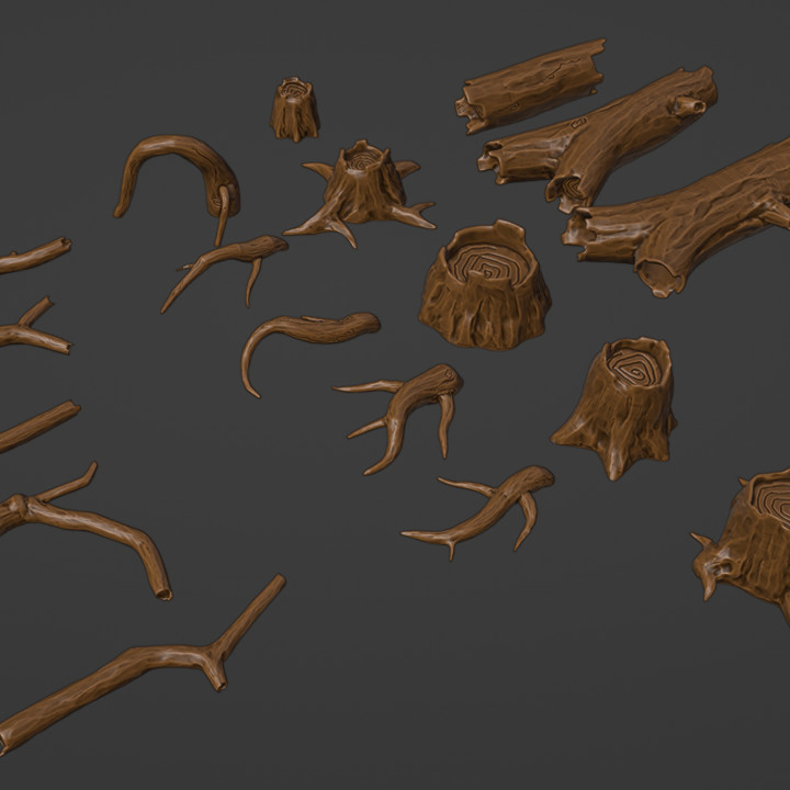 3D Printable Tree Roots, Stumps, Trunks, Branches - Basing Bits by Voy ...