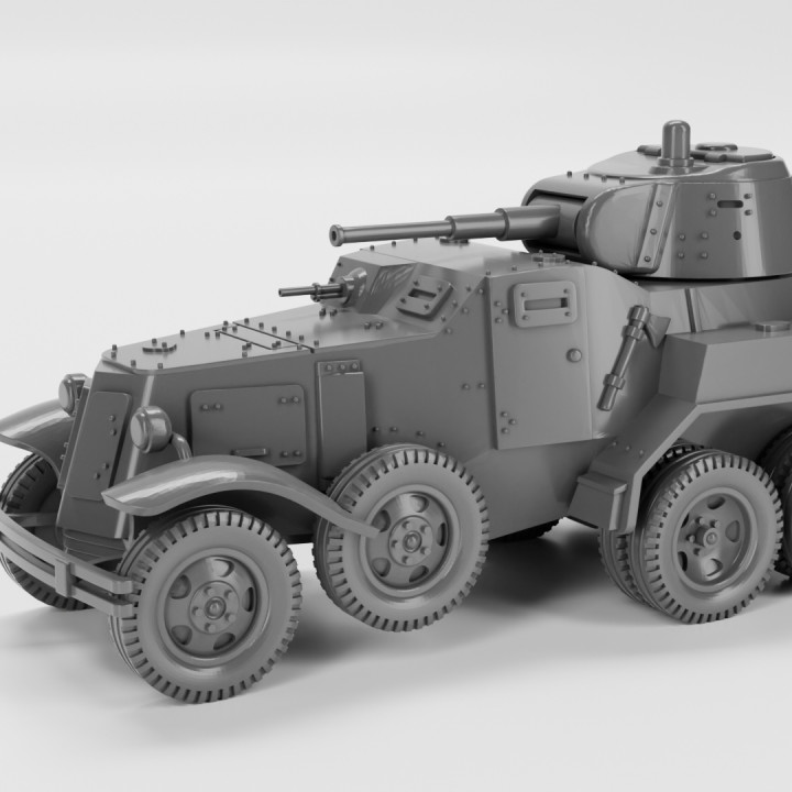 3D Printable BA-10 Armored Car (USSR, WW2) by Wargame3d