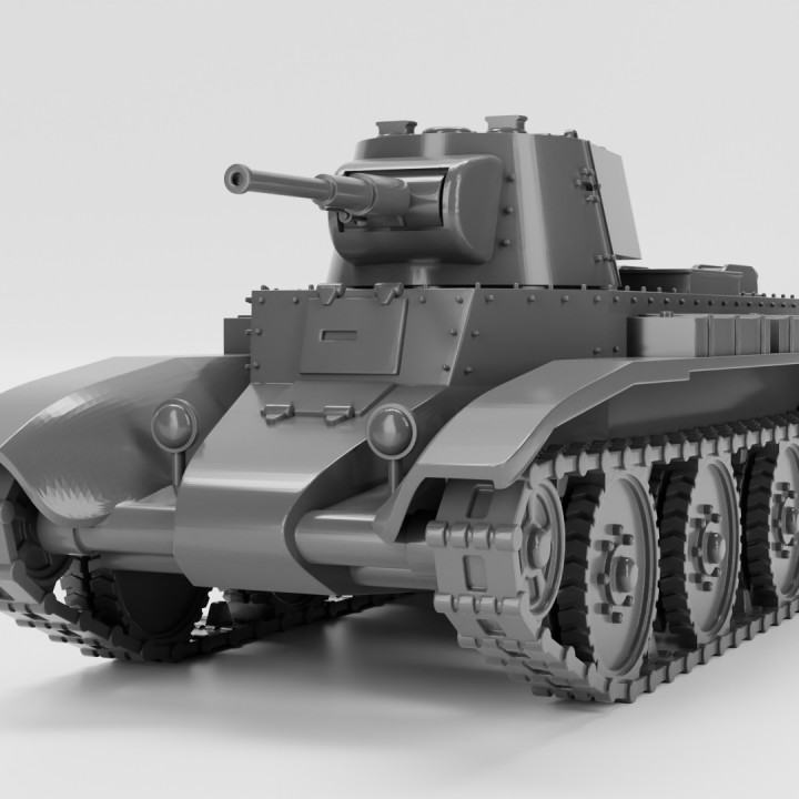 3D Printable BT-7 and BT-7A (howitzer version) Cavalry Tanks (USSR, WW2 ...