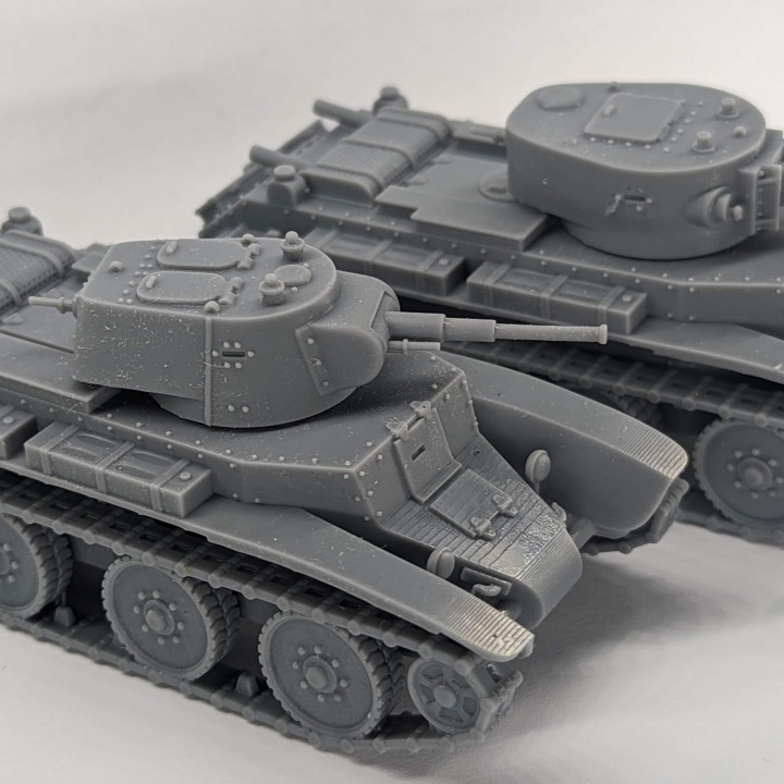 3D Printable BT-7 and BT-7A (howitzer version) Cavalry Tanks (USSR, WW2 ...