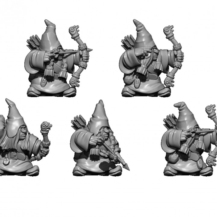 3D Printable Dwarven rangers with bow by MOMminiatures