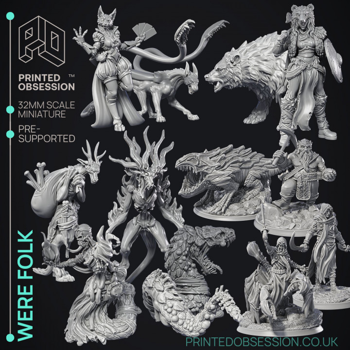 3D Printable Were Folk - Transforming Creatures - 12 model ...