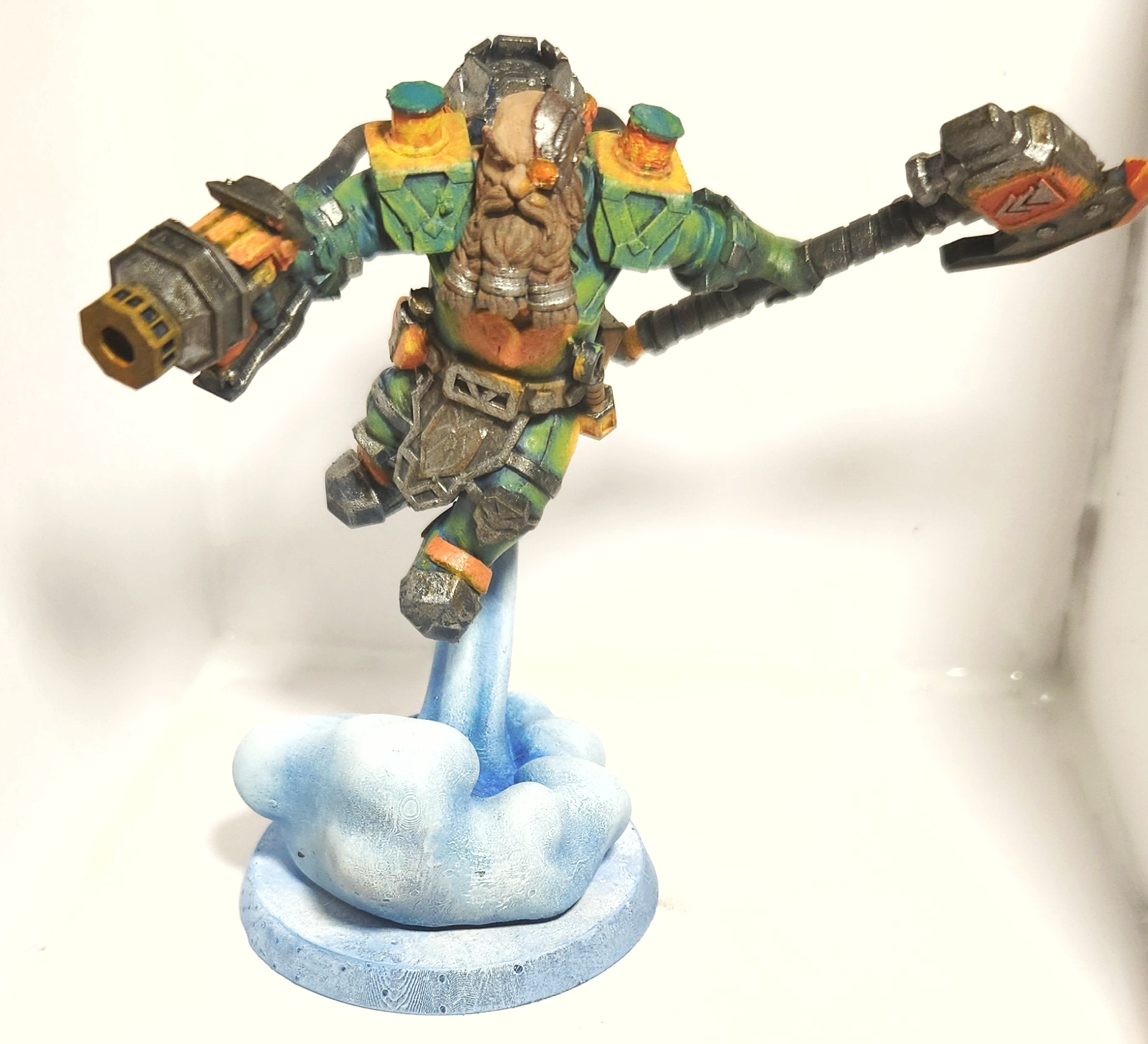 3D Printable Dwarf Champion (Jetpack) - Dwarf Guilds by One Page Rules
