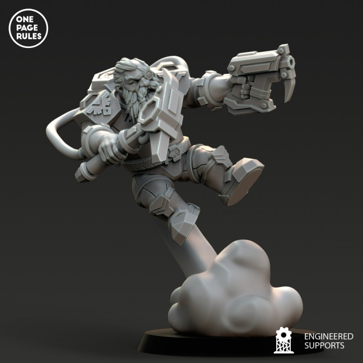 3D Printable Jetpack Warriors - Dwarf Guilds by One Page Rules