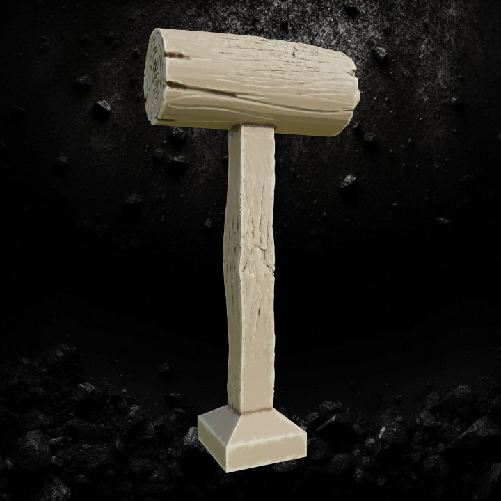 3D Printable Wood Log Sign by Galandir's Pit & Cie