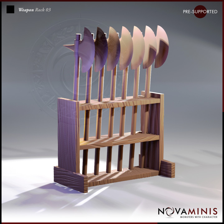 3D Printable Weapon Rack 03 by NOVAMINIS