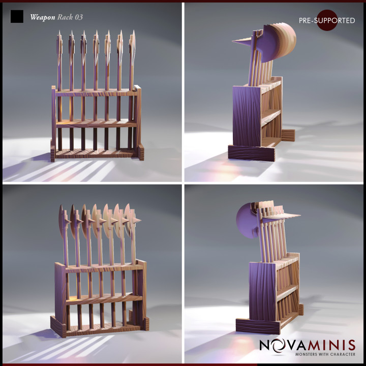 3D Printable Weapon Rack 03 by NovaMinis