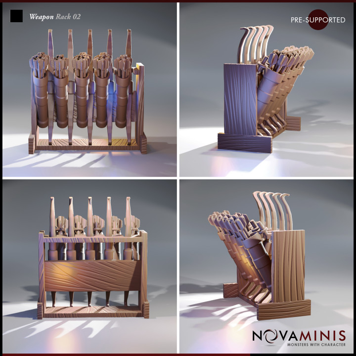 3D Printable Weapon Rack 02 by NOVAMINIS