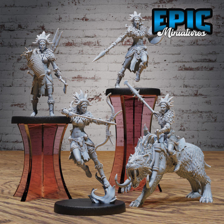 3D Printable Barbarian Tribe Female Set / Arctic Warrior / Frozen Human ...