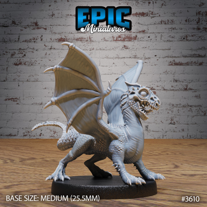 3D Printable White Dragon Wyrmling / Legendary Arctic Drake / Winged ...