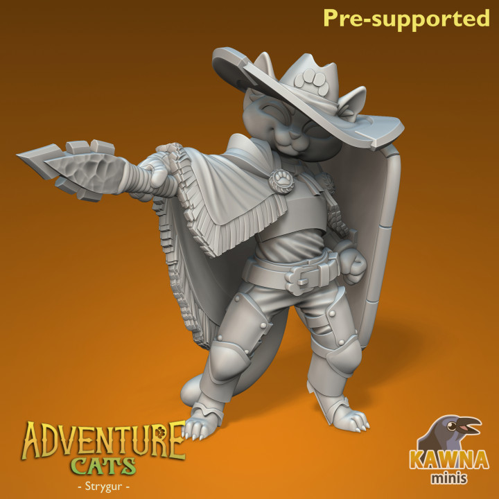 3D Printable Strygur paladin Cat - Male by Kawna Minis