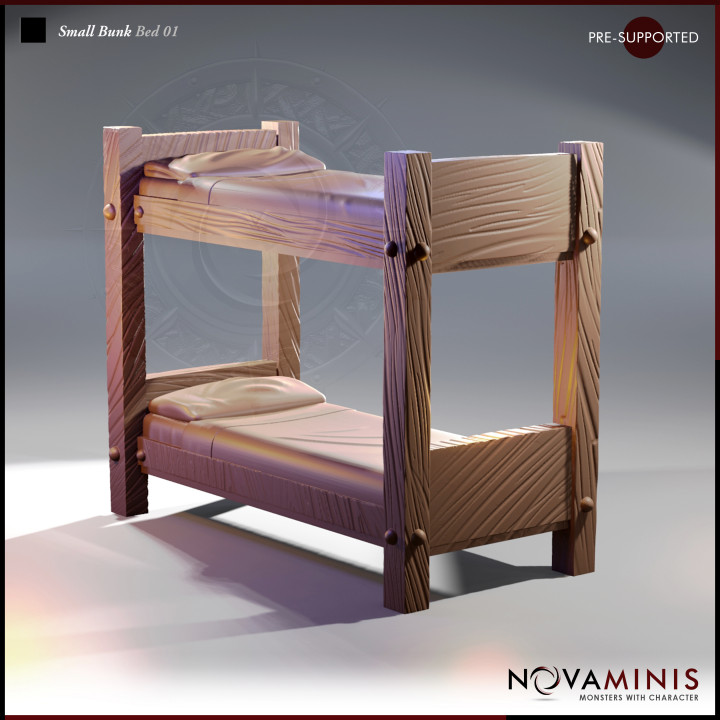 3D Printable Small Bunk Bed 01 by NovaMinis