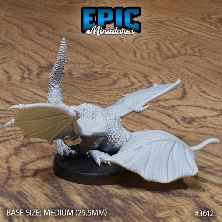 3D Printable White Dragon Wyrmling Set / Legendary Arctic Drake ...
