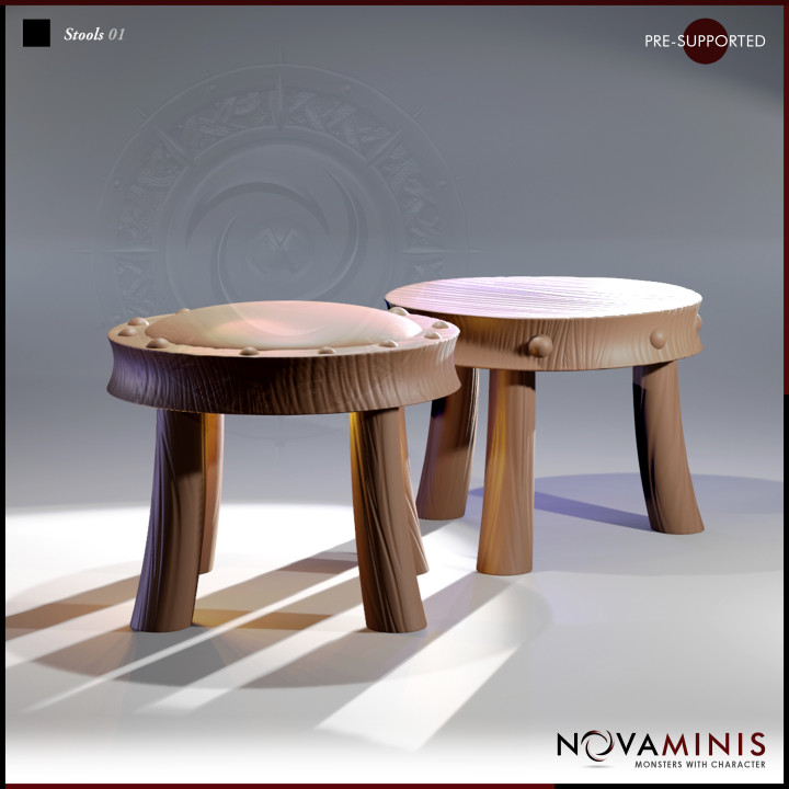 3D Printable Stools 01 by NovaMinis