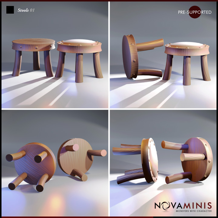 3D Printable Stools 01 by NovaMinis