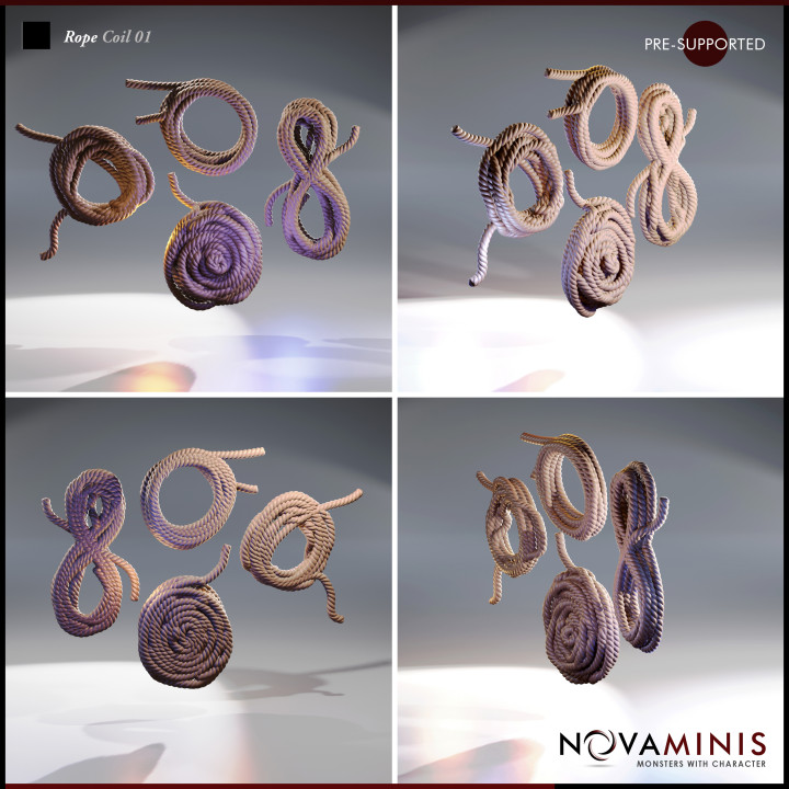 3D Printable Rope Coil 01 by NovaMinis