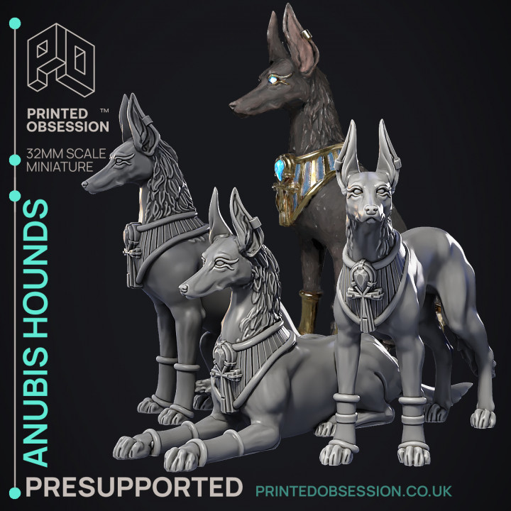 3D Printable Anubis Hounds - 3 Models - Court of Anubis - PRESUPPORTED ...