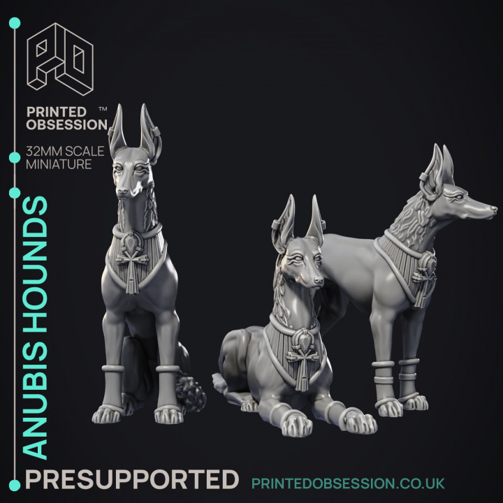 3D Printable Anubis Hounds - 3 Models - Court of Anubis - PRESUPPORTED ...