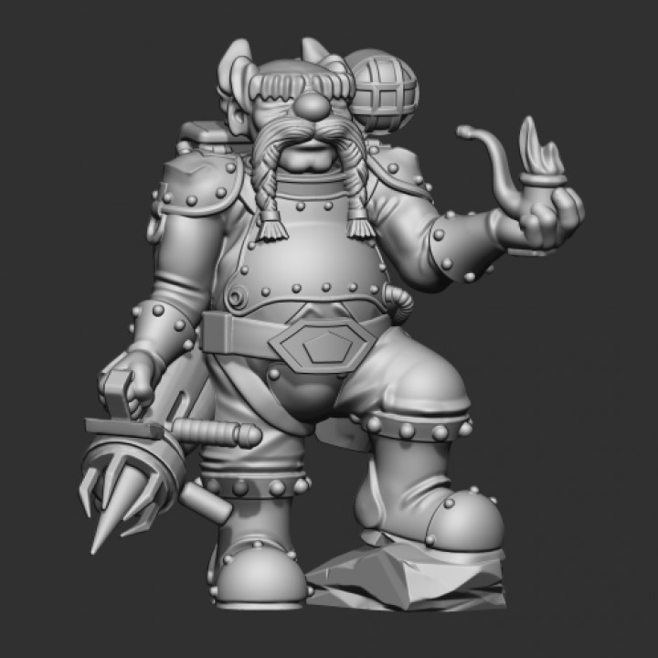 3D Printable Dwarf Miner 32mm Fantasy Miniature by Avisen's Creations