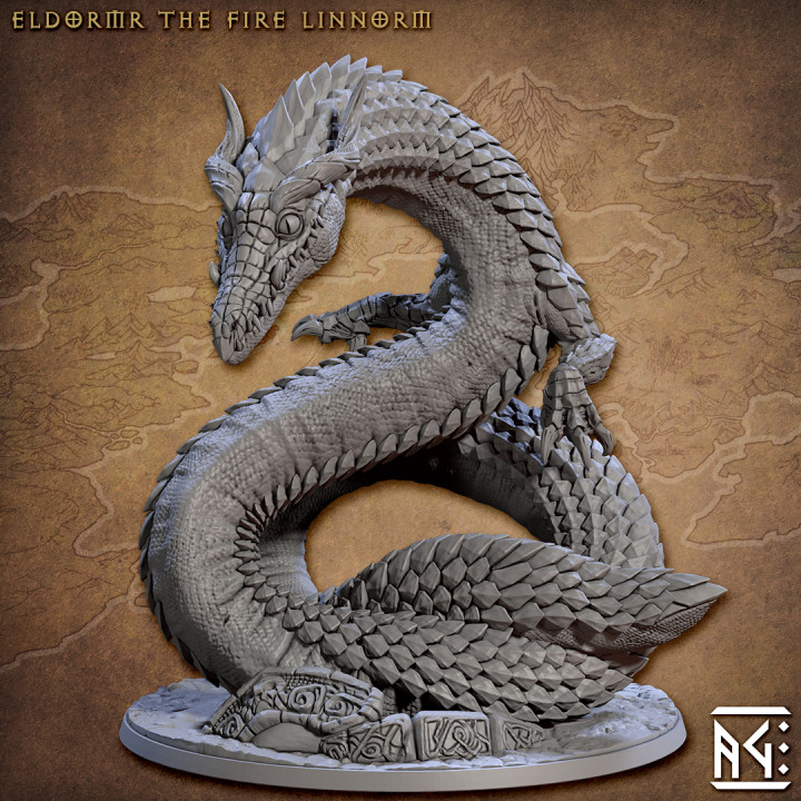 3D Printable Eldormr - the Fire Linnorm (Skutagaard Northmen Saga II ...