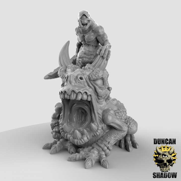 3D Printable Demons riding Plague Toads (pre supported) by Duncan Shadow