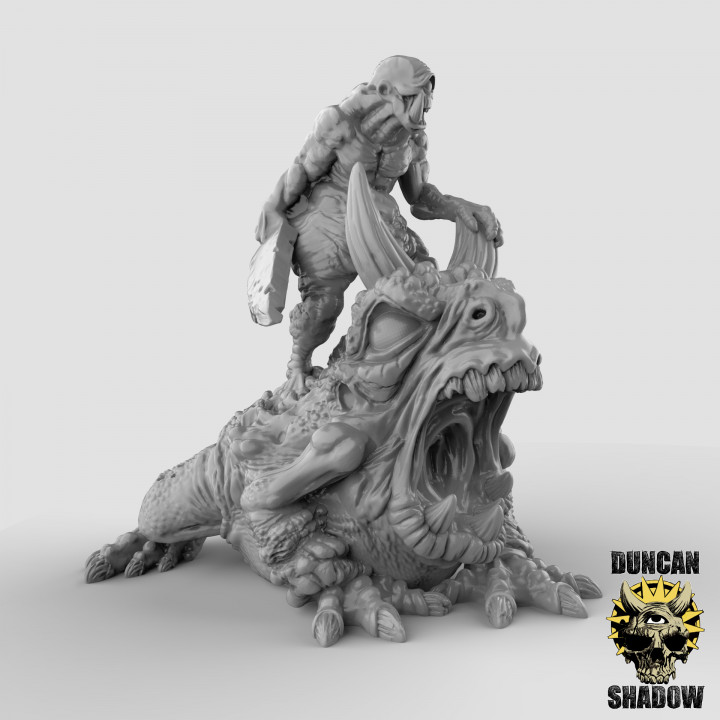 3D Printable Demons riding Plague Toads (pre supported) by Duncan Shadow