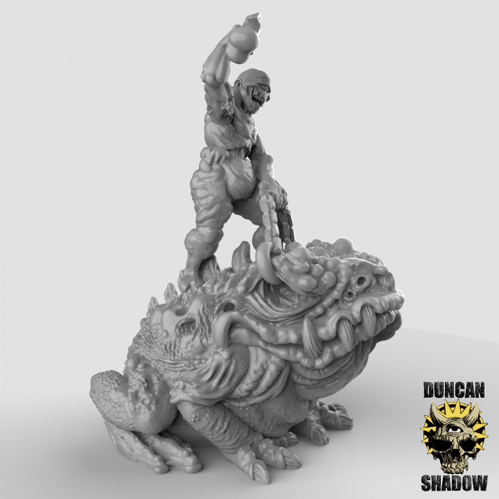 3D Printable Demons riding Plague Toads (pre supported) by Duncan Shadow