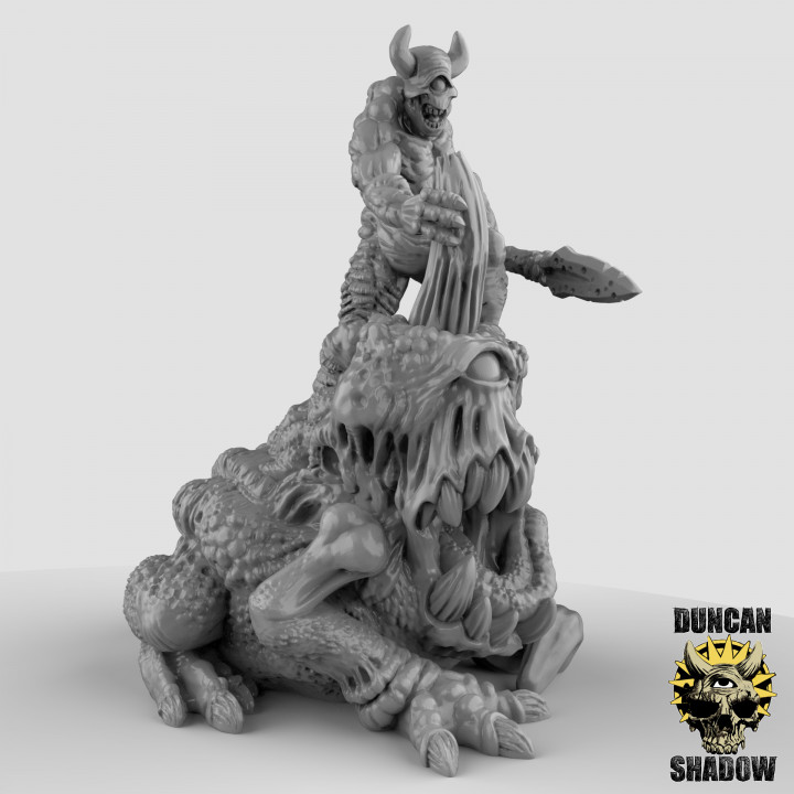 3D Printable Demons riding Plague Toads (pre supported) by Duncan Shadow