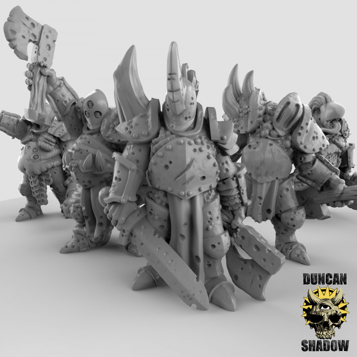 3D Printable Plague Knights Chaos Warriors Set1 (pre supported) by Duncan Shadow