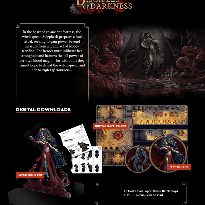 3D Printable PDF - Disciples of Darkness (5e Adventure) by Mammoth Factory