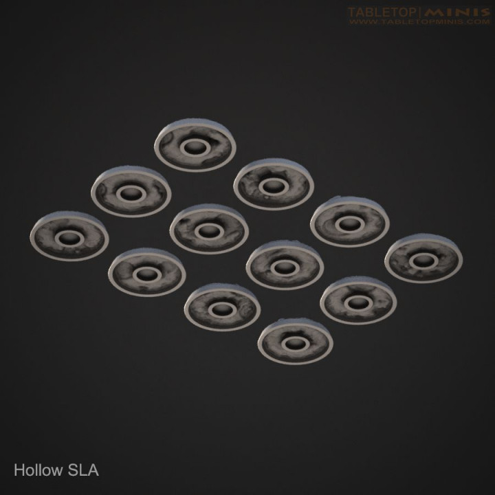 3D Printable Ancient Ruins 40mm Bases by TableTopMinis