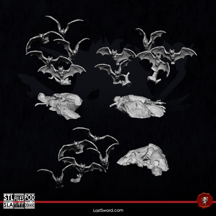 3D Printable Bat Swarms by LastSword Miniatures