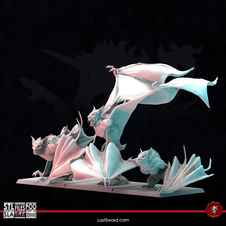 3D Printable Great Bats by LastSword Miniatures