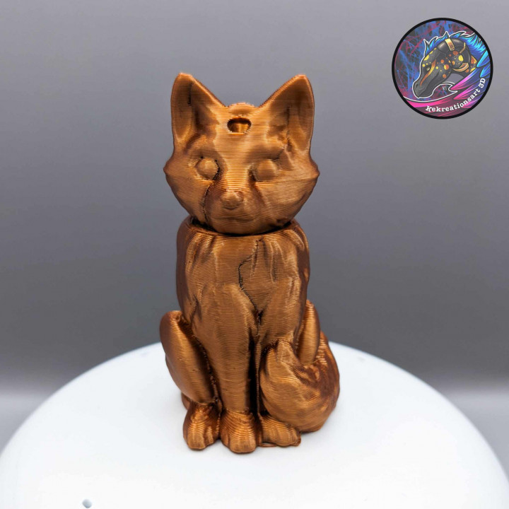 3D Printable Fox Keychain Container by Kirsten M