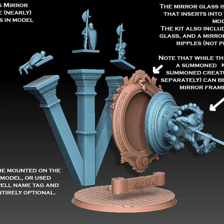 3D Printable Magic Conjuring Mirror Kappa Version by Sharedog Miniatures 3D Printable Magic Conjuring Mirror Kappa Version by Sharedog Miniatures