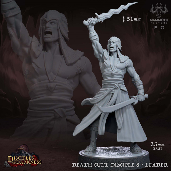 3D Printable Death Cult Disciple Leader by Mammoth Factory